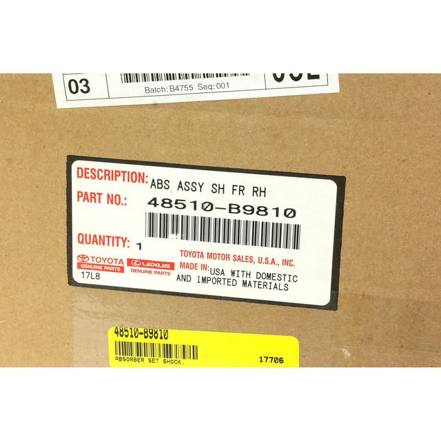 48510-B9810 - Strut - 2011-2013 Toyota Highlander | Nucar Toyota of ...