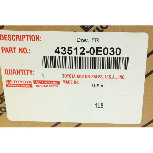 2010-2020 Toyota Front Left or Right Brake Disc Rotor Highlander Sienna ...