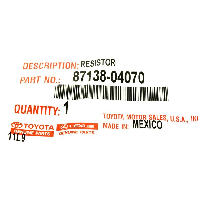 87138-04070 - OEM NEW Fan Motor Blower Resistor Fits 2005-2020 Toyota ...
