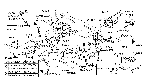 Duct Assembly, Air Intake Hose [ 2.55 Car ] 14459A 14459AA361 | Subaru ...