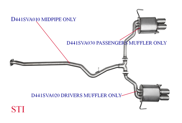Mid Pipe [For SPT Exhaust] STI Sedan D441SVA010 | Subaru Parts For You
