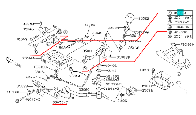 Bushing, end of lever [ ITEM 35035G ] SIX SPEED 35035AG030 | Subaru ...