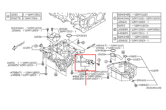 2010 Subaru Oil Level Sensor Switch - 2.53 Car 11136AA040 | Subaru ...