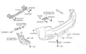 2012-2016 Subaru Impreza Cover Rear Center [ On bumper ] item 57731CA ...