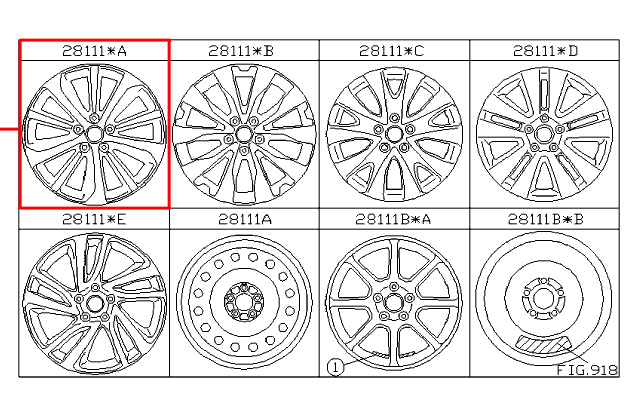 2015-2019 Subaru Legacy Alloy Wheel, Eighteen Inch, Dark Gray color ...