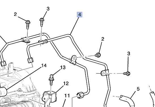 2020-2023 GM High Pressure Diesel Fuel Feed to Rail Pipe 55514858 ...