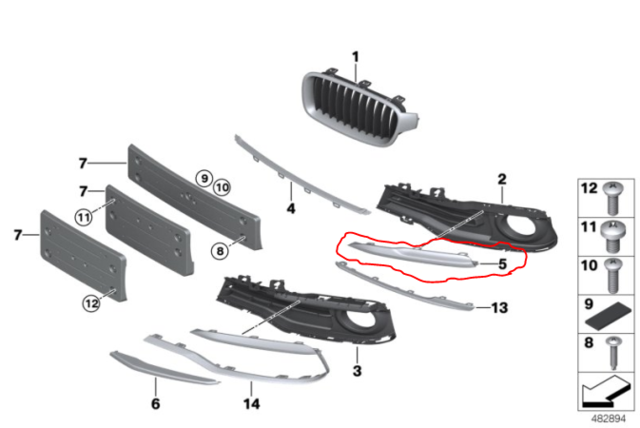 51-11-7-397-616 - Finish Molding - 2016-2018 BMW | BMWPartsHub