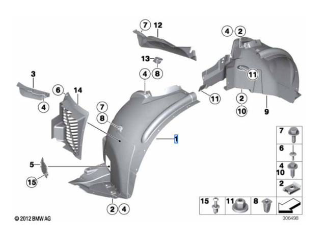 51-71-7-234-831 - Ft Fender Liner - 2011-2013 BMW X5 | BMWPartsHub
