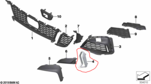 51-11-8-093-301 - Trim On Lower Grille Side Left in Black - 2020-2022 ...