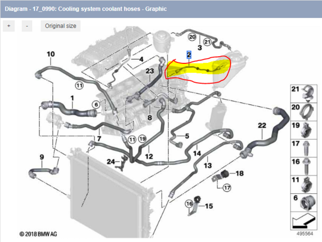 17-12-5-A02-485 - 2016-2020 BMW - Overflow Hose | BMWPartsHub