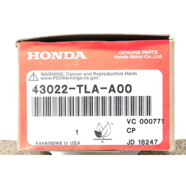 43022TLAA00 - 2017-2019 Honda CR-V Rear Left & Right Disc Brake Pad Set ...
