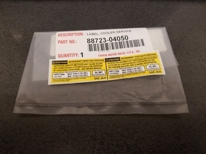 2005-2015 Toyota Tacoma AC Label 88723-04050 | Toyota Parts Express