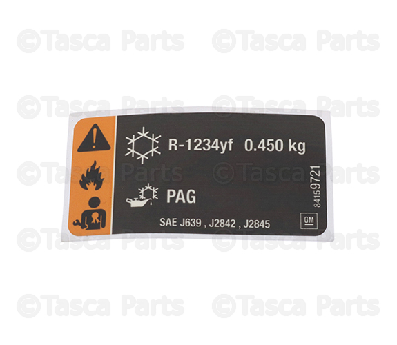 2018-2023 GM Air Conditioning Refrigerant Charge Label #84159721 ...