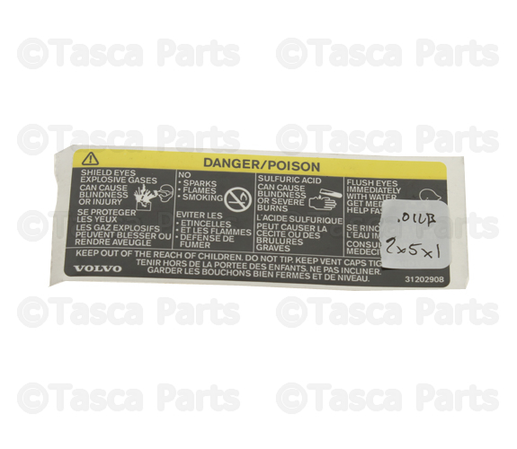 2010-2025 Volvo Battery Label 31202908 | TascaParts.com