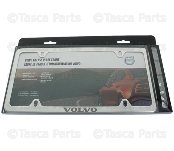 2021-2024 Volvo License Plate Frame - Silver With Black Logo 8640262 ...
