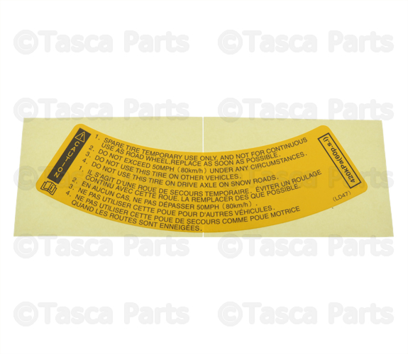 2004-2020 Mazda Spare Tire Label LD47-69-074 | TascaParts.com