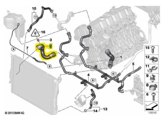 2007-2013 BMW Lower Hose 17-12-7-564-478 | BMWPartsDirect.com