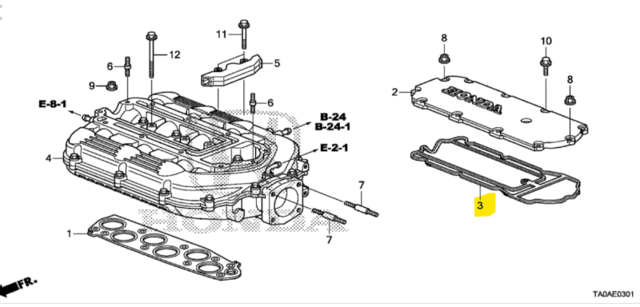 17146-R70-A01 - Engine Intake Manifold Gasket 2005-2017 Honda | Honda ...