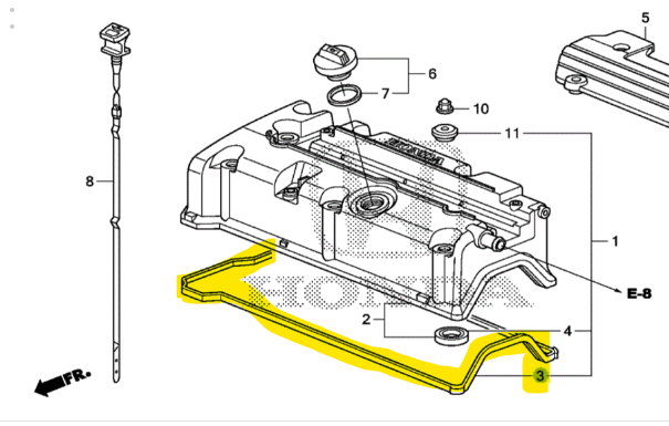 12341-R40-A00 - Valve Cover Gasket 2008-2015 Honda | Honda Parts Online
