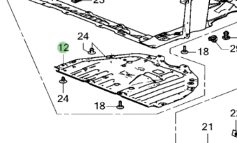 74114-T50-000 - PLATE, for FR. ENGINE COVER (LOWER) 2023-2025 Honda ...