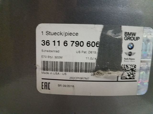 36116790606 - 2013-2014 BMW X6 Wheel, Alloy (36-11-6-790-606) | BMW of ...