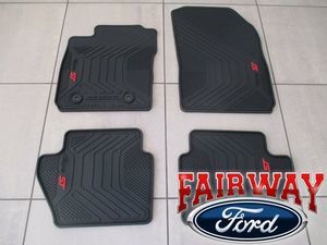 2014 2019 Ford Fiesta 14 thru 19 Fiesta ST OEM Genuine Ford Black Red All Weather Floor Mat Set 4 pc EE8Z 5413300 AA FairwayFordParts