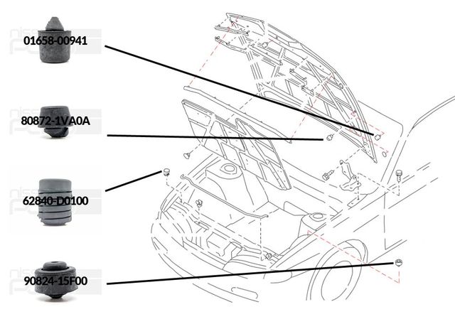S14 HOOD BUMPER KIT S14HBK | Nissan Parts Store