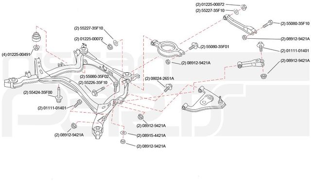 S13 REAR SUSPENSION HARDWARE KIT S13RRHDW | Nissan Parts Store