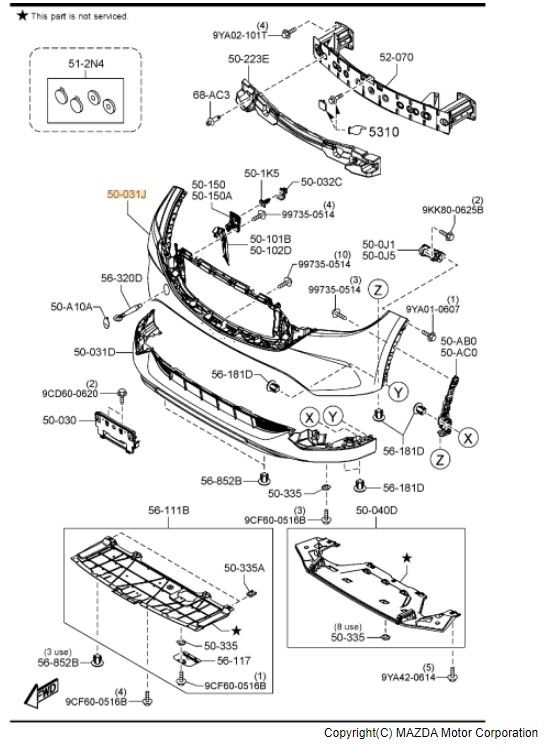 KSD4-50-031A-9U - Bumper Front | Mazda Parts Factor