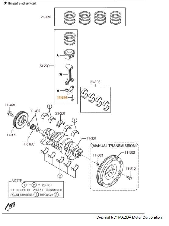 LF01-11-214A - Engine Connecting Rod Bolt - 2003-2019 Mazda | Mazda ...