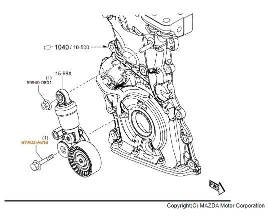 Timing Belt Tensioner Bolt