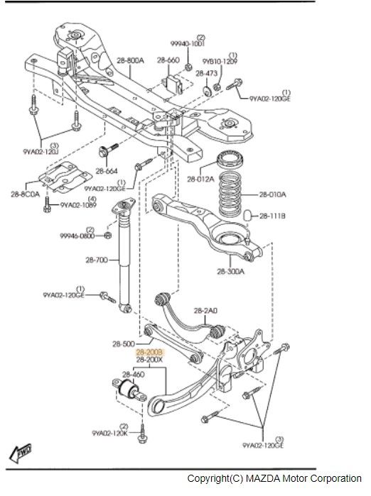 B35P-28-200 - Trailing Arm - 2004-2009 Mazda 3 | Mazda Parts Factor