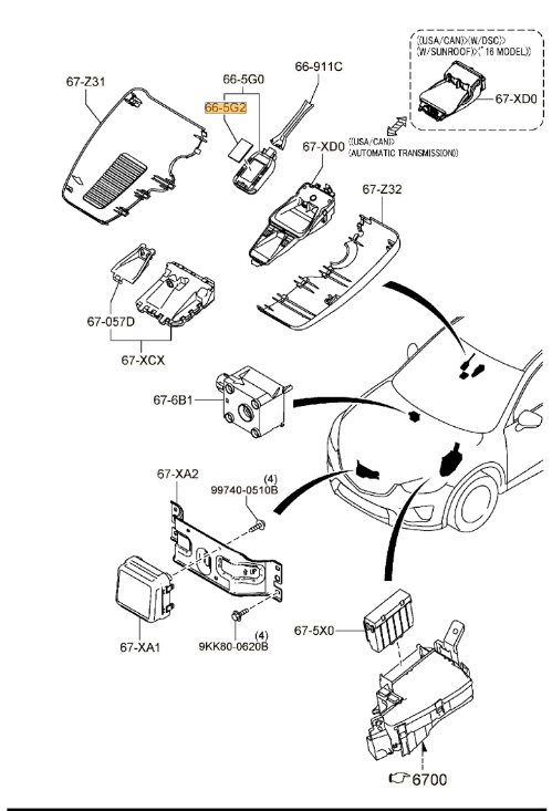 C513-66-5G2 - Rain Sensor Insulator - 2013-2017 Mazda | Mazda Parts Factor