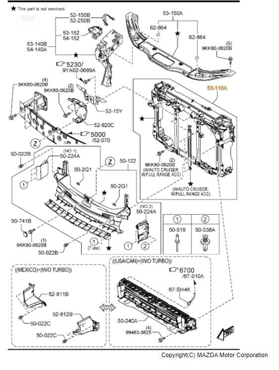 K127-53-110B - Radiator Support - 2017-2020 Mazda CX-5 | Mazda Parts Factor