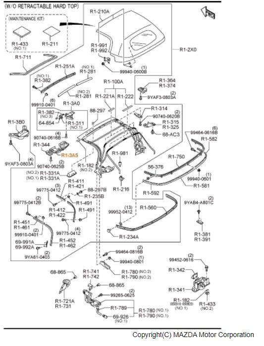 NE51-R1-3A5E - Latch Cover - 2006-2015 Mazda MX-5 Miata | Mazda Parts ...