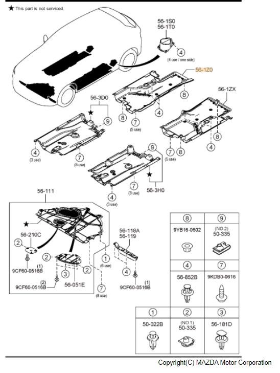 KB8B-56-1Z0B - 2018-2022 Mazda CX-5 - Cover(R) Under (4WD) | Mazda ...