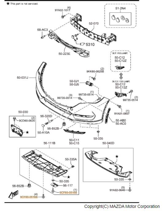 Genuine OEM Mazda Radiator Support Splash Shield Screw | Mazda Parts Factor