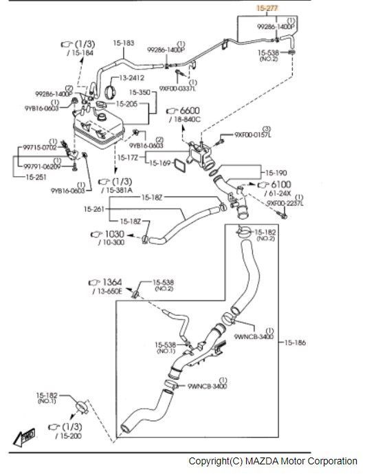 2006-2015 Mazda MX-5 Miata Engine Coolant Overflow Hose 2.0L L4 | Mazda ...