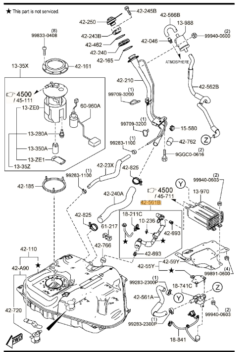 2012-2015 Mazda 5 Evaporative Emissions System Lines Hose | Mazda Parts ...