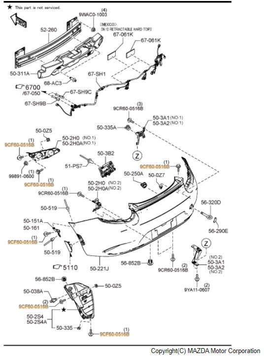Genuine OEM Mazda Radiator Support Splash Shield Screw | Mazda Parts Factor