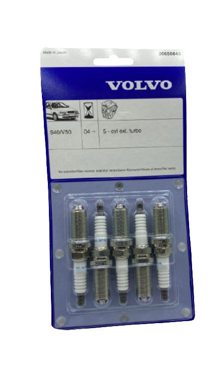 New Genuine Volvo C30 C70 S40 V50 engine Ignition Spark Plug Set 2.5 ...
