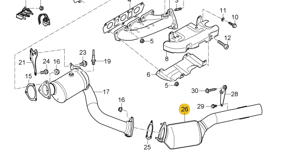 2011-2016 Porsche Cayenne Exhaust Pipe 958-113-023-11 | Gaudin Porsche ...