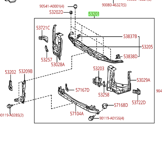 53201-04130 - Radiator Support 2016-2023 Toyota Tacoma | Group 1 Auto Parts