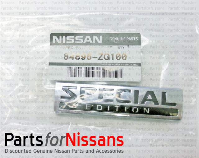2005-2006 Nissan Special Edition Nameplate 84896-ZG100 | Parts for Nissans