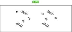 2010-2024 Toyota Disc Brake Anti-Rattle Clip Set 04947-0E010 | Sparks Parts