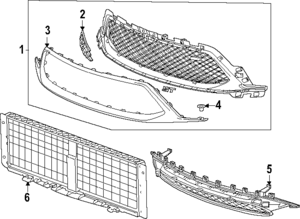 (Replaces 42828793) Upper Grille 42886563 GM | GMPartsDirect.com