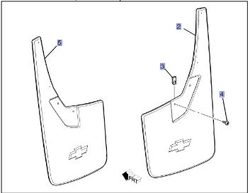 2014-2019 Chevrolet Mud Flap Kit 22894865 GM | GMPartsDirect.com