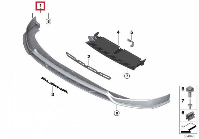 Bmw Oem Primed Alpina Front Bumper Lower Trim 51-11-7-997-293 | OEM ...