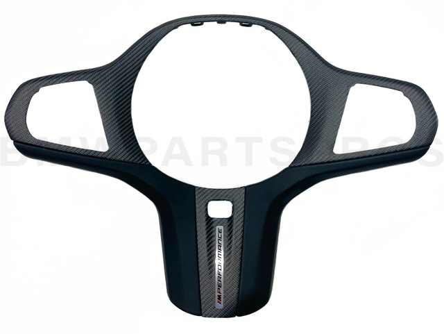 Bmw Oem M Performance Leather & Carbon Fiber Steering Wheel Trim 32-30 ...