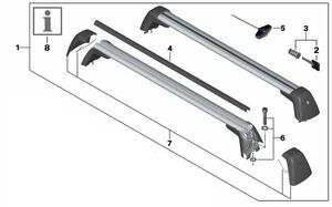 2018-2024 BMW Bmw Oem Roof Rack System - G30 5 Series/f90 M5 82-71-2 ...